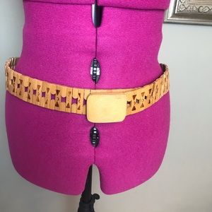 Vintage | Accessories | Vintage Wood Slat Belt | Poshmark